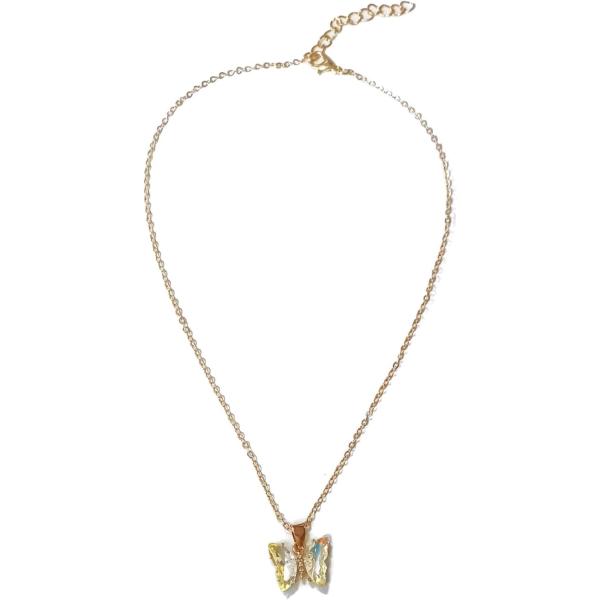商品名Caiyao バタフライ キュービックジルコニア ネックレス レディース キラキラクリスタル バタフライペンダント チェーンネックレス 誕生日パーティー ガールフレンド ジュエリー ギフト, 金属, クリスタルCaiyao Butte...