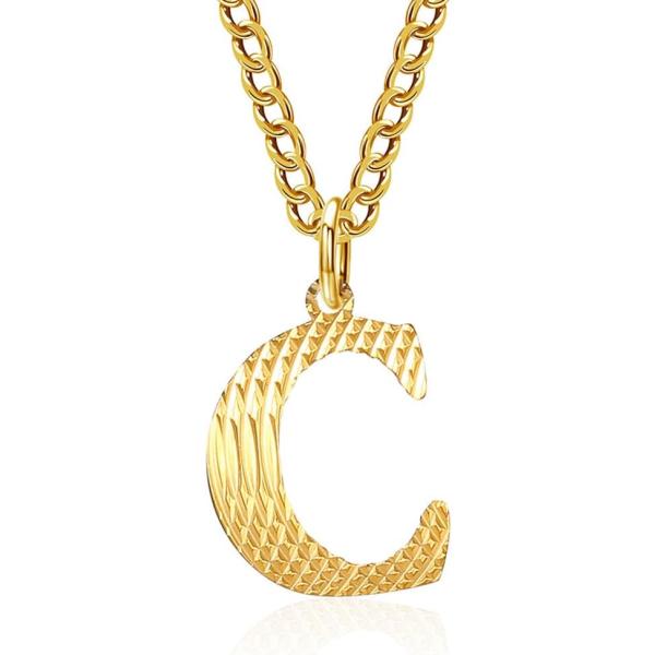 商品名Nanafast ステンレススチール イニシャルネックレス 女性用 A-Z 文字ペンダント チョーカーネックレス シンプルなパターンの表面デザイン 彼女へのジュエリーギフト, ステンレス鋼, ステンレススチールNanafast Sta...