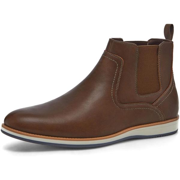 商品名Coutgo Men's Casual Chelsea Boots Leather Steel Toe Low Heel Elastic Slip-on Dress Shoesブランド：Coutgo商品サイズ：11.5高さ：13.2 ...