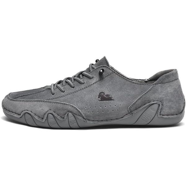 商品名Asifn Men's Slip on Loafers Breathable Leather Shoes Fashion Lace up Casual Lightweight Sneakers Rubber 9.5 Grayブランド：...