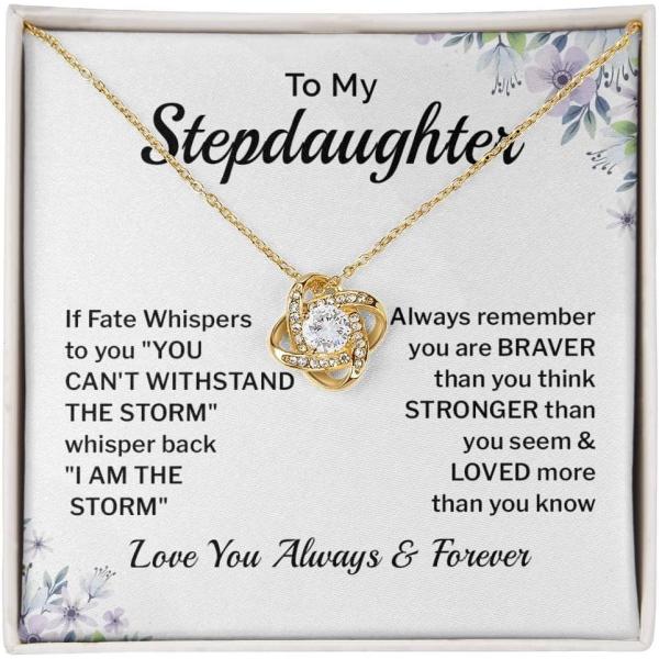 商品名To My Bonus Daughter, Love Knot Necklace, Wedding Christmas Birthday Gifts for Stepdaughter, Step Daughter Necklace f...