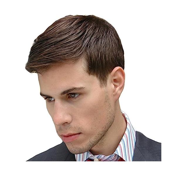 商品名:  Dai Cloud Mens Short Brown Wig Layered Fluffy Synthetic Hair Male Wigs Daily and Halloween Wigブランド: Dai Cloud高さ: 2...