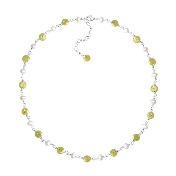 商品名DAUMIER Freshwater Pearl Green Aventurine Jade Choker Necklace 18inch Jewelry Birthday Gift for Mom Womenブランド：DAUMIER...