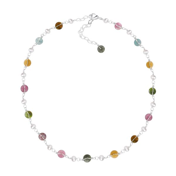 商品名DAUMIER Freshwater Pearl Donut Rainbow Tourmaline Choker October Birthstone Jewelry Necklace for Womenブランド：DAUMIER商品サ...
