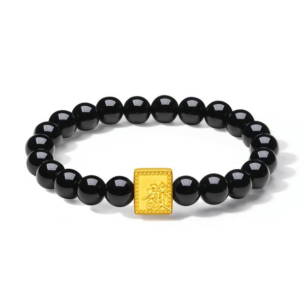 商品名: ZHOU LIU FU K24 純金ブレスレット レディース ゴールドジュエリー 絶妙な高級富ゴールドフーペンダント レッド/ブラック瑪瑙ビーズブレスレット メンズ ティーン ボーイズ ZHOU LIU FU 24K Solid ...