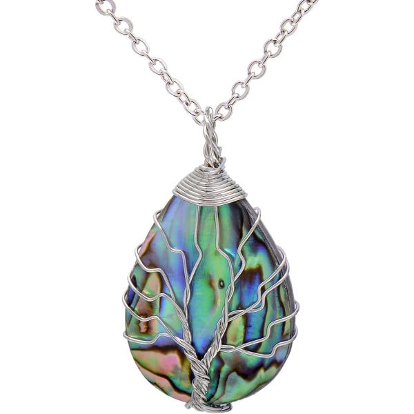 商品名Paialco Natural Abalone Shell Wire Wrapped Drop Pendant Necklace for Women, Silver Whiteブランド：Paialco商品サイズ：高さ：1.5 cm横幅...