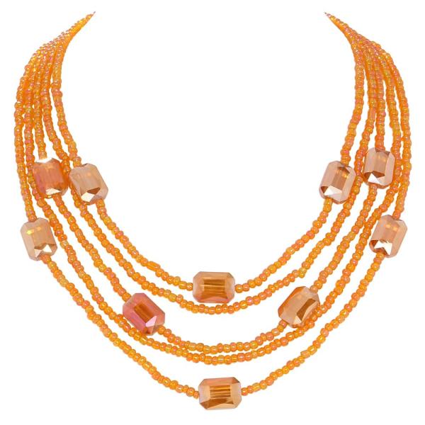 商品名: COIRIS マルチシードビーズストランドネックレス アクリル長方形ビーズ チャンキービブステートメント ライスビーズ カラーネックレス, アクリル, 宝石なし Coiris Multi Seed Bead Strand Neck...