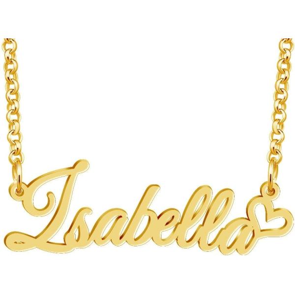 商品名charmed amazing カスタムネームネックレス 18Kゴールドメッキ パーソナライズされたギフト ネームプレート カスタマイズジュエリーギフト レディース ガールズ, 金属, ガラスcharmed amazing Isabe...