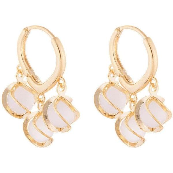 商品名HUGE TOMATO パールドロップイヤリング ゴールドフープイヤリング パールダングルイヤリング レディース ゴールドメッキクラスプ 低刺激性イヤリング ジュエリーギフト, スターリングシルバー, ムーンストーンHUGE TOMA...