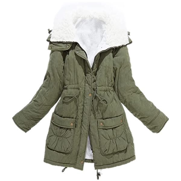 商品名:  Lausiuoe Fleece Jacket Women Full Zip With Hood Women's Hooded Winter Coat Warm Fleeced Lined Parka Long Jacketsブラ...