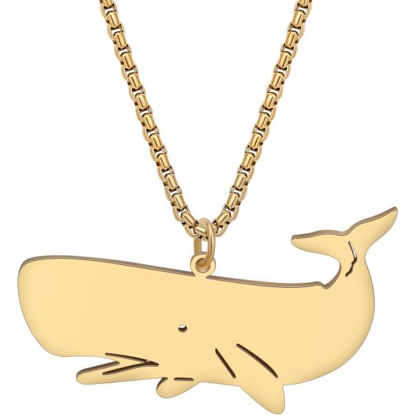 商品名YAYAKO ステンレススチール マッコウ ネックレス ペンダント チェーン チャーム クジラ ギフト 女性 女の子 チャーム シージュエリー, M, ステンレス鋼, 宝石なしYAYAKO Stainless Steel Sperm ...