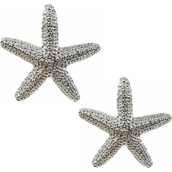 商品名2023 サマービーチ 大きなヒトデイヤリング レディース ガールズ ボーホー スタッド スター イヤリング ゴールド シルバー, 亜鉛, 宝石なし2023 Summer Beach Large Starfish Earrings f...