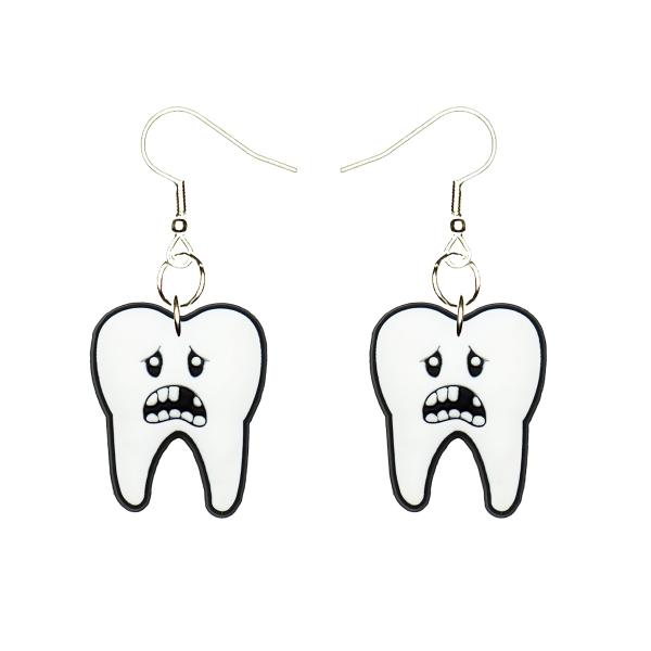 商品名:  Tooth Teeth Earrings Lead and Nickle Free Silver Plated Fishhooks Yazzle Dazzle Dentist Teeth Gums Dentures Rotten...