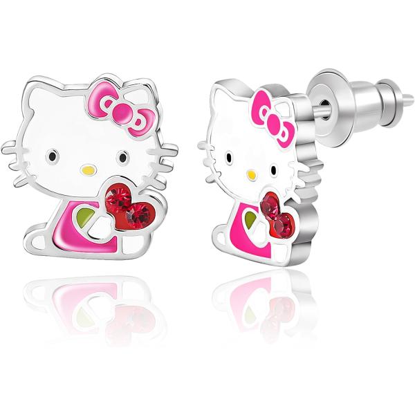 商品名サンリオ ハローキティ レディース シルバープレート クリスタル スタッドピアス - ハローキティの公式ライセンス商品 - ハローキティジュエリー, 真鍮, クリスタルHello Kitty Sanrio Womens Stud Ea...