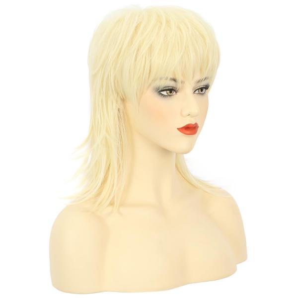 商品名:  karlery Women Short Blonde Wave Mullet Wig 70s 80s Heavy Metal Rocker Costume Cosplay Wigブランド: karlery高さ: 34.1cm横幅...