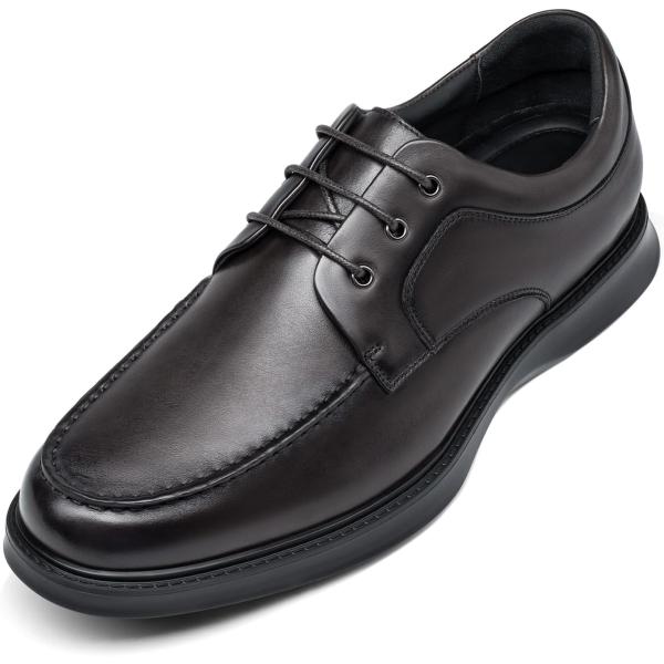 商品名CHAMARIPA Men's Height Increasing Elevator Derby Shoes Classic Soft Lace-Up Genuine Leather Business Formal Dress Sho...