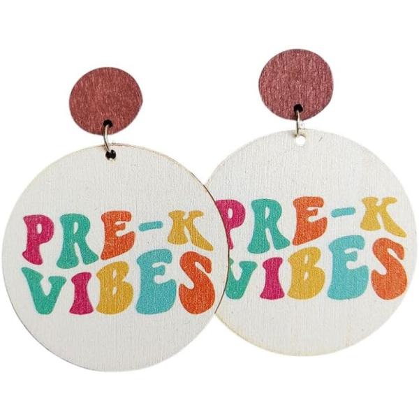 商品名クリエイティブ 先生 学生 イヤリング 新学期 ドロップ ダングルイヤリング 木製 アクリル 初学期 イヤリング ハロー1年生 新学期, M, 木材, 宝石なしCreative Teacher Student Earrings Bac...