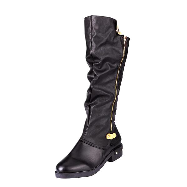 商品名:  eczipvz Cowgirl Boots for Women, Womens Knee High Boots Zipper Leather Almond Toe Block Heel Pleated Boots Fashion...
