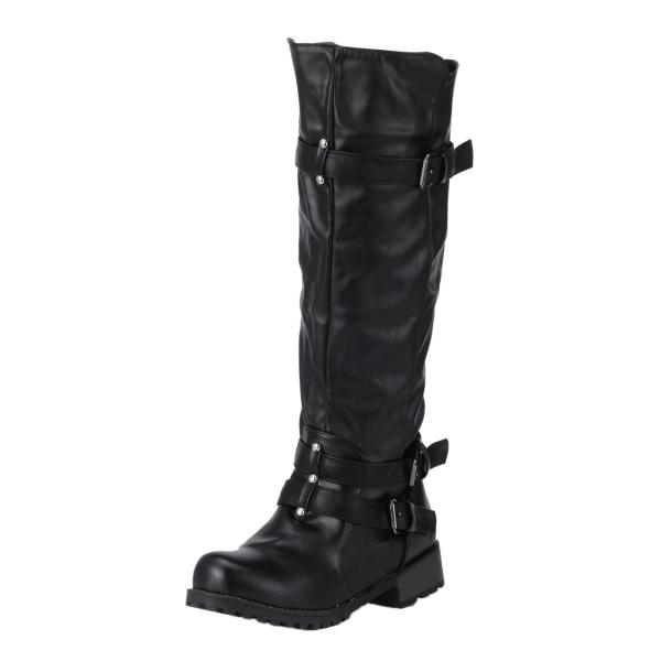 商品名:  eczipvz Cowgirl Boots for Women, Womens Moto Knee High Boots Toe Almond Pull-On Low Block Heel Leather Boots Fashi...