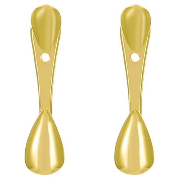 商品名ゴールド シルバー 水滴 イヤリング ジャケット レディース シンプル ティアドロップ イヤリング フロント バック スタッド イヤリング ジュエリー ガールズ ダブルドロップレット イヤー スタッド イヤリング, 亜鉛, 宝石なしG...