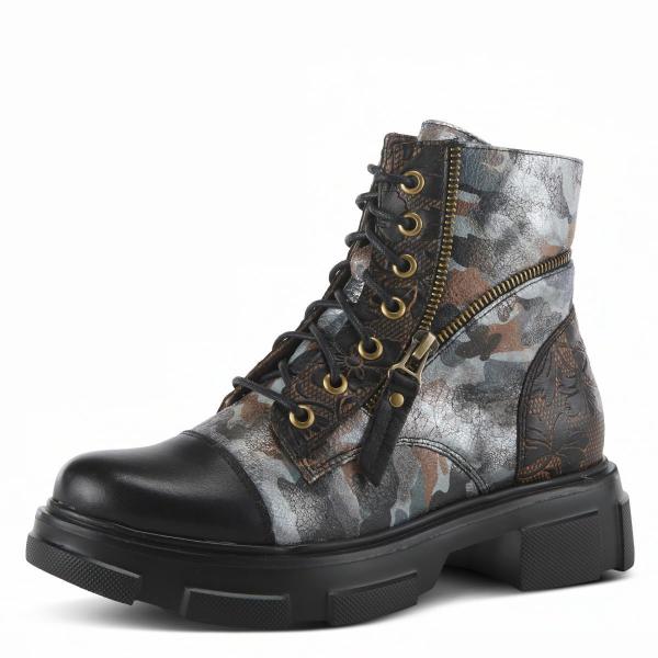 商品名: Spring Step L'Artiste レディース カーネリアンブーティー, ブラックマルチ, 24.5 Spring Step L'Artiste Women's Carnelian Leather Bootie Black...