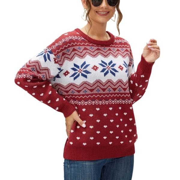 商品名:  Jouica Cozy and Warm Women's Crewneck Pullover Sweater Nice Christmas Sweaters for Ladies,Christmas Tree Red,X-Lar...