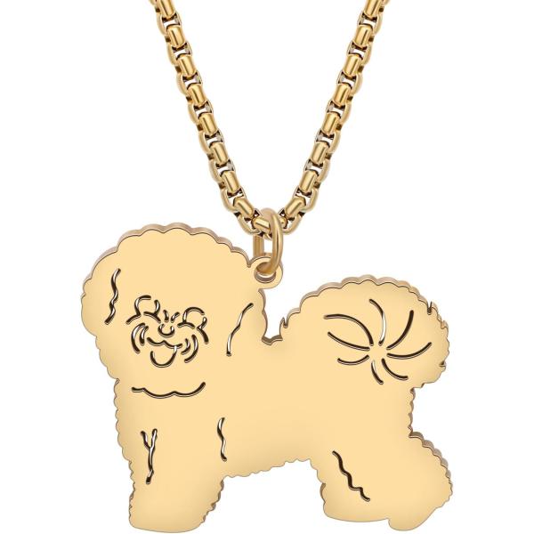 商品名RAIDIN ステンレススチール 18K ゴールド シルバー ドッグネックレスペンダント レディース ガールズ メッキ かわいい動物 犬 子犬 ペット ネックレス ジュエリー ギフト お母さんに, M, 金メッキ, 宝石なしRAIDI...