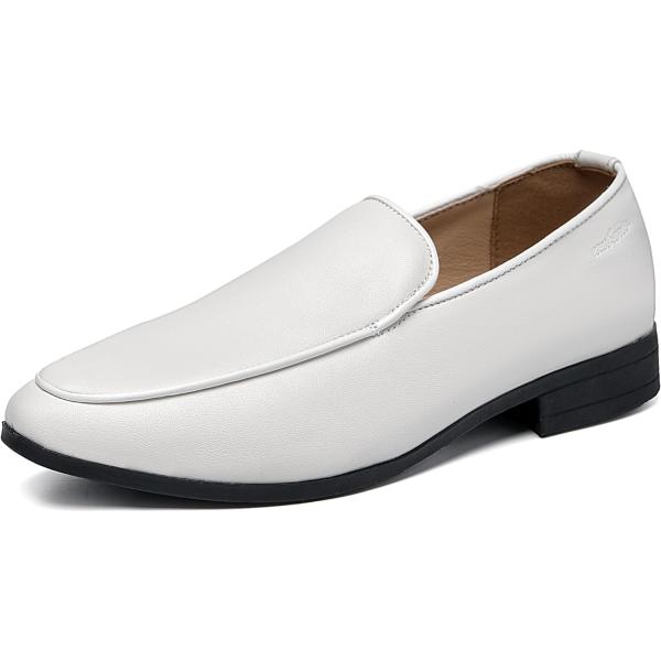 商品名UUBARIS Men's Penny Loafers Slip on Leather Dress Shoes Business Formal Shoes Boat Driving Shoes White Size 8.5ブランド：U...