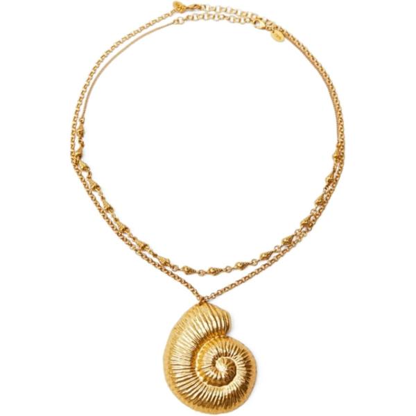 商品名LIANXUE Simple Conch Pendant Necklace for Women Egirl Korean 2-Layer Fashion Punk Sweater Neck Chain Trend Jewelry Go...