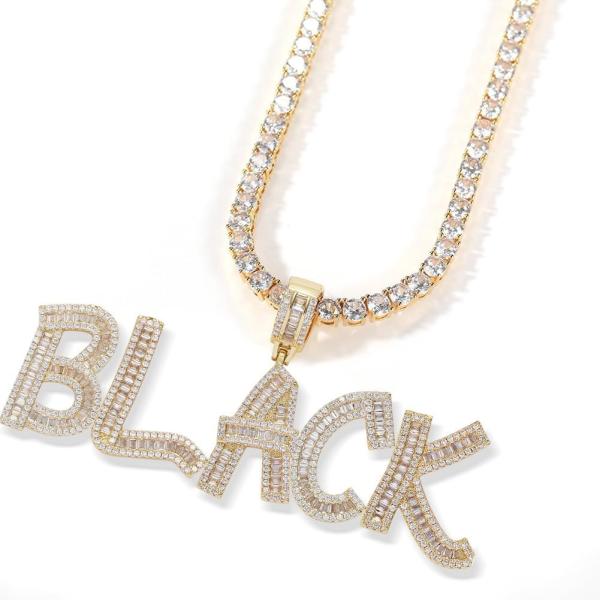 商品名アイスアウト キューバンリンクチェーン メンズ パーソナライズ カスタムネームネックレス 女性用 ヒップホップ 14Kゴールドメッキ イニシャルレターペンダント ハンドメイド カスタマイズ ネームプレートネックレス ジュエリー ギフト...