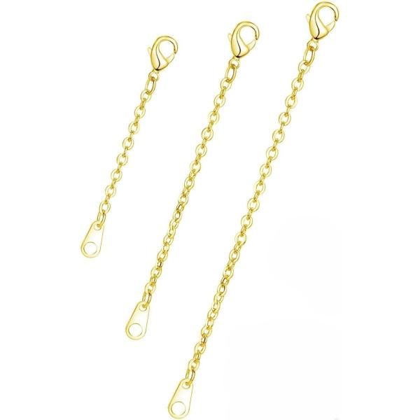 商品名Gold Necklace Extenders Delicate 1"",2"",3"" Inches Necklace Extension Chain Set for Necklaces Chokers Bracelets Ankl...