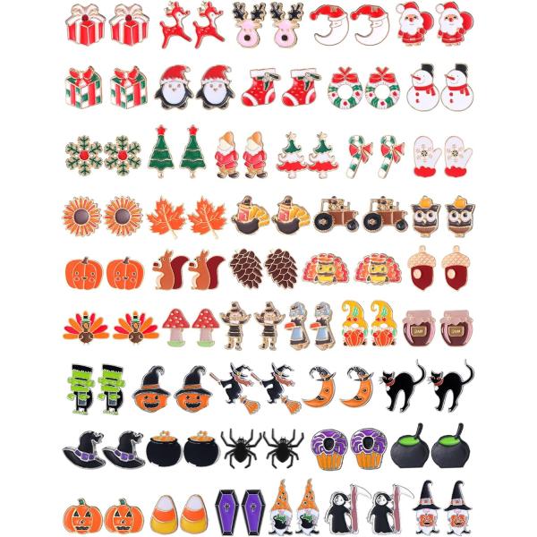 商品名Remuuly 48ペア ハロウィンスタッドイヤリング ホリデーイヤリング ガールズ ホリデー ドロップイヤリング ハロウィン ゴーストバットスタッド クリスマスイヤリング 感謝祭 パンプキンイヤリング ジュエリーギフト パーティー用...