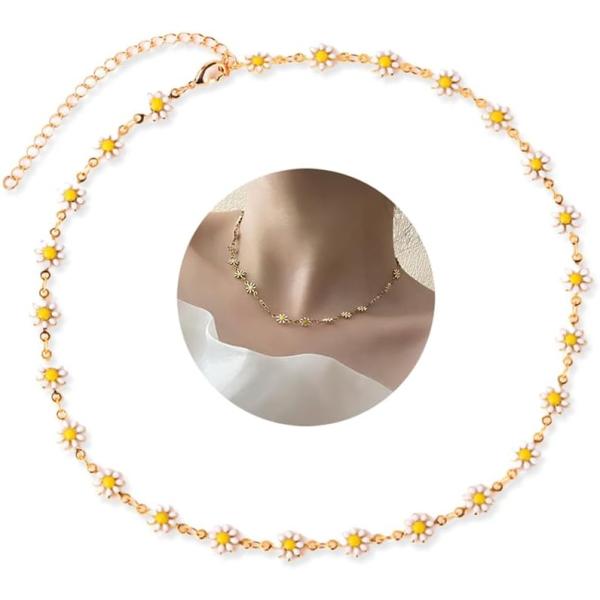 商品名FUTIMELY デイジーフラワーチョーカーネックレス レディース ガールズ 14Kゴールドメッキ ミニマリスト フローラルフラワー 繊細なファッション スプリングチョーカーネックレス ジュエリーギフト 女性向け, 亜鉛, 宝石なしF...