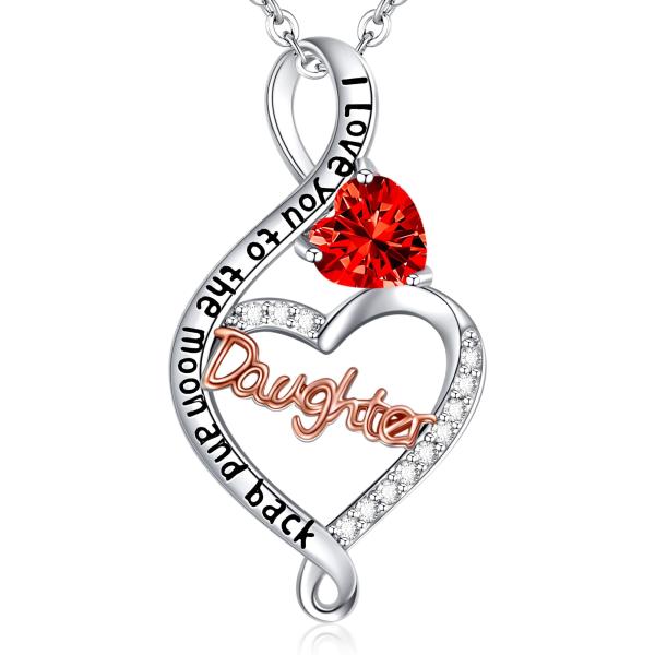 商品名: ハートネックレス レディース I Love You to The Moon and Back インフィニティ 誕生石 クリスタル ジュエリー ペンダント ネックレス 娘 誕生日 クリスマス 卒業 バレンタインデー 感謝祭 ギフト ...