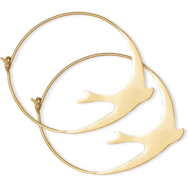 商品名INK+ALLOY レディース Amelia Brass 1.75インチ サークルバードフープイヤリング ハンドメイドジュエリー モダンボヘミアン用, 真鍮, 宝石なしINK+ALLOY Amelia Bird Large Hoop ...
