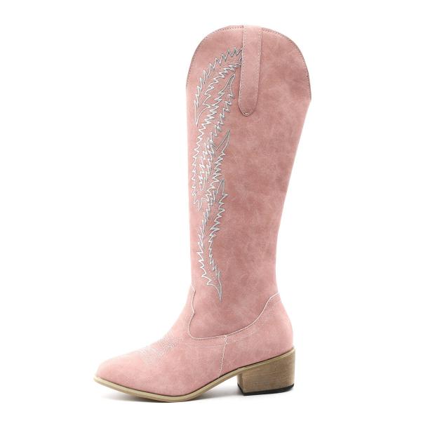商品名:  eczipvz Cowgirl Cowboy Boots, Womens Knee High Western Boots Pull-On Pointed Toe Low Block Heel Embroidered Vintag...