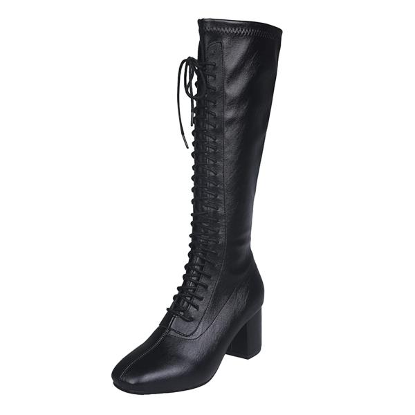 商品名:  eczipvz Cowboy Cowgirl Boots, Womens Knee High Boots Square Toe Chunky Heel Lace Up Water Proof Boots Casual Weste...