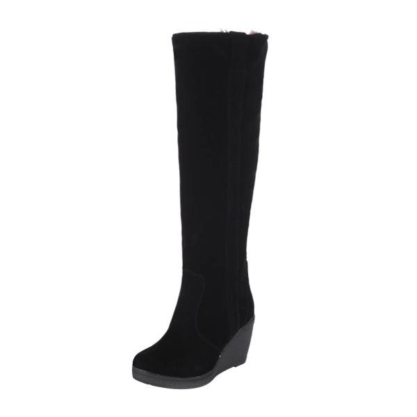 商品名:  eczipvz Cowboy Cowgirl Boots, Womens Knee High Boots Almond Wedge Toe Zipper Pull On Platform Boots Casual Fashion...