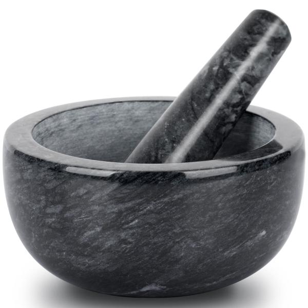 商品名:  Parmedu Marble Mortar and Pestle Set: Kitchen Grinder from Natural Marble in Large Size 5.5in in Diameter - Manual...