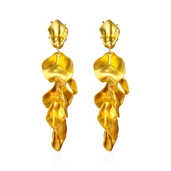 商品名: Just Follow ロング アクリル ローズ 花びら イヤリング ダングル 誇張 フラワー イヤリング ドロップ ステートメント フローラル タッセル イヤリング レディース ガールズ, 金属, N/C Just Follow...