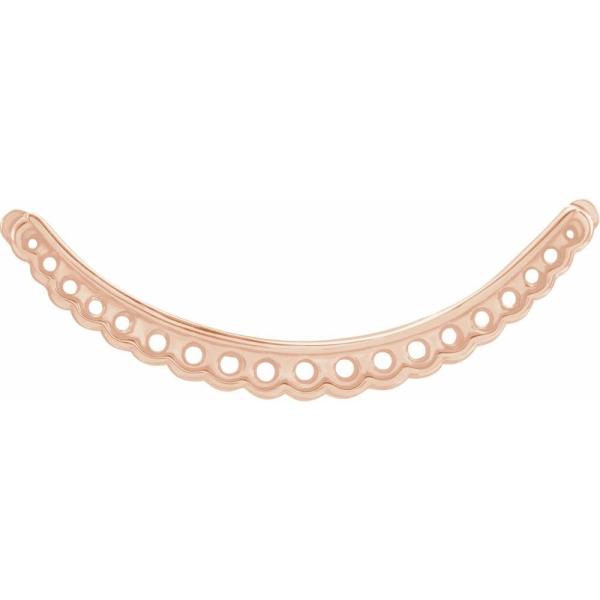 商品名:  Semi-Polished 14k Rose Gold Channel-Set Necklace Center Jewelry Finding (Mounting Only, Not All Stones Included)ブラ...