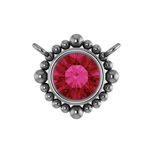 商品名:  14k Yellow Gold 4.5mm Ruby Beaded Bezel-Set Solitaire Necklace Center Jewelry Finding (Mounting Only, Not All Ston...