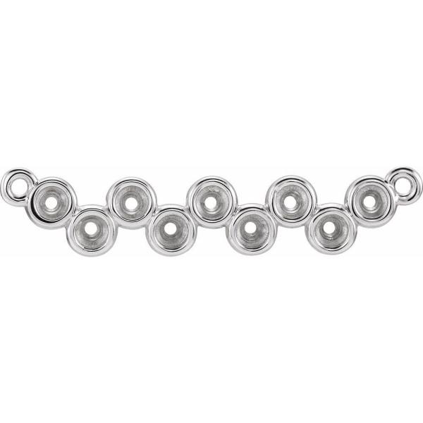 商品名:  Semi-Polished 18k White Gold Bezel-Set Bar Necklace Center Jewelry Finding (Mounting Only, Not All Stones Included...