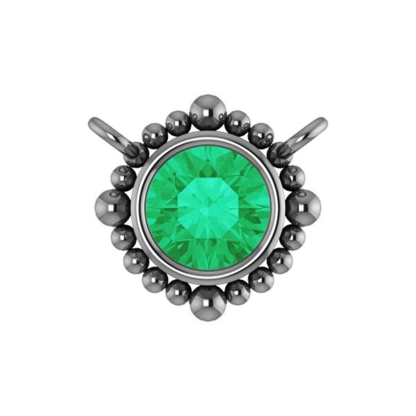 商品名:  14k Rose Gold 4mm Emerald Cut Beaded Bezel-Set Solitaire Necklace Center Jewelry Finding (Mounting Only, Not All S...