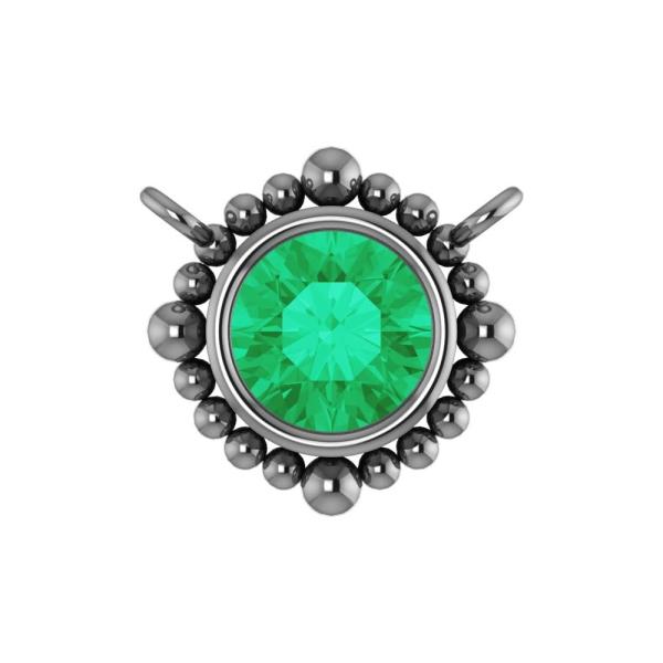 商品名:  Platinum 4.5mm Emerald Cut Beaded Bezel-Set Solitaire Necklace Center Jewelry Finding (Mounting Only, Not All Ston...