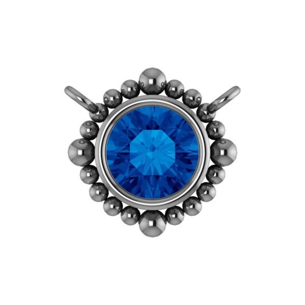 商品名:  14k Rose Gold 4.5mm Blue Sapphire Beaded Bezel-Set Solitaire Necklace Center Jewelry Finding (Mounting Only, Not A...