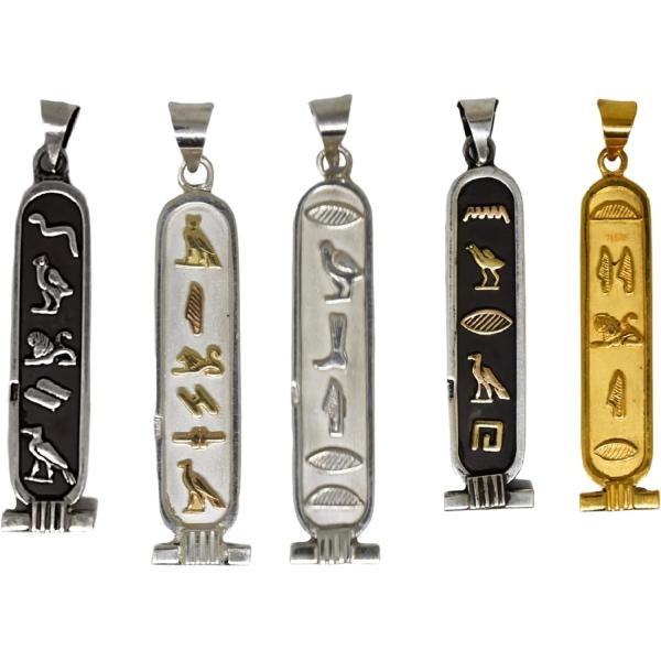 商品名FAMA.store Personalized Cartouche Necklace Pendant 14K,18K Gold and Silver 1-2 Sided Translate into ancient egyptian ...