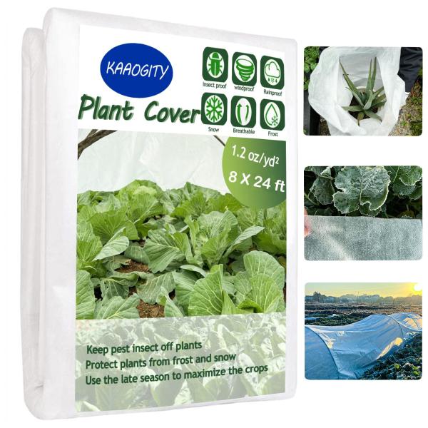 商品名:  KAAOGITY Plant Covers Freeze Protection, 8 x 24 FT 1.2 Oz/yd? Forst Cloth, Frost Blankets for Outdoor Plants, Floa...