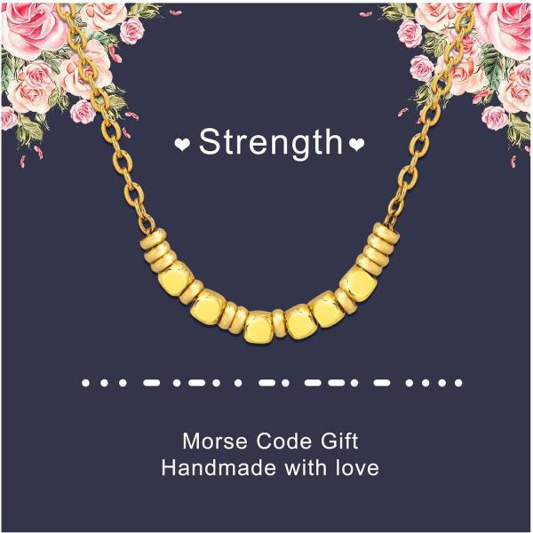 商品名XUANPAI インスピレーションを与えるギフト 女性用 モールス符号 面白いギフトネックレス レディース モールス信号ギフト 誕生日 クリスマスギフト 彼女 彼 母 お父さん 娘 姉妹 親友, ステンレス鋼, 宝石なしXUANPAI...