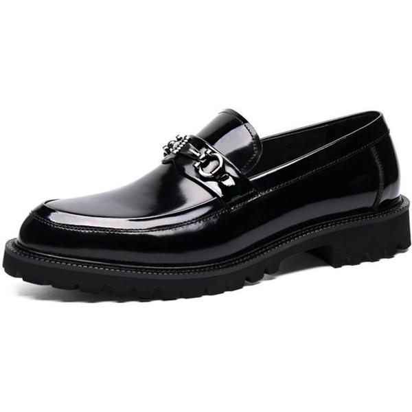 商品名Men's Oxfords Formal Dress Shoes Patent Leather Non-Slip Brogues Suit Shoes Office Business Wedding Loafers,Black,12ブ...